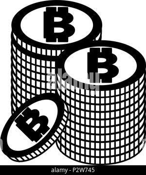 Bitcoins stacked isolated in black and white Stock Vector Image & Art ...