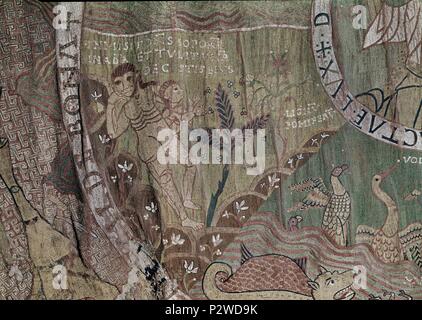 Romanesque Art. Tapestry of Creation or Girona Tapestry. Creation of ...