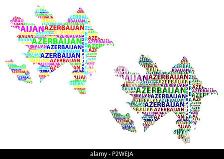 Sketch Azerbaijan letter text map, Azerbaijan - in the shape of the ...