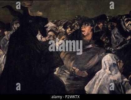 'Aquelarre or The Witches' Sabbath (detail)', 1820-1823, Oil on wall ...