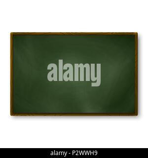Realistic black chalkboard on wooden easel. Blank blackboard in wooden ...