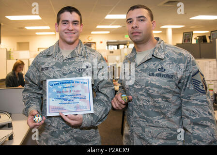 U.S. Air Force CMSgt Daniel B. Williams and MSgt Kurt Armstrong take ...