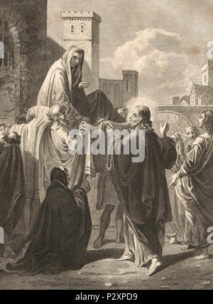 Jesus raising the widow's son at Nain. 'Young Man, I say unto thee ...