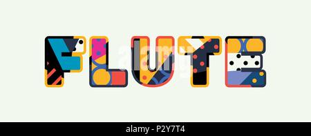The word FLUTE concept written in colorful abstract typography. Vector EPS 10 available Stock ...