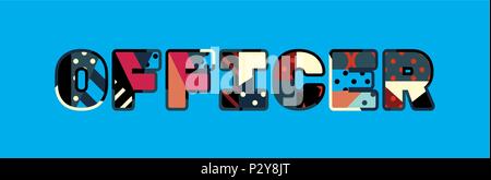 The word POLICE concept written in colorful abstract typography. Vector ...