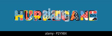 The word Hurricane concept and theme written in vintage wooden Stock ...