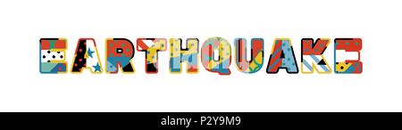 The word Earthquake concept and theme written in vintage wooden Stock ...