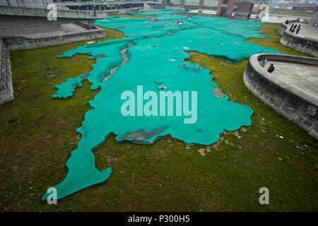 A giant Bangladesh map inside the Mujibnagar Complex. Meherpur ...