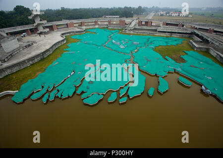 A giant Bangladesh map inside the Mujibnagar Complex. Meherpur ...