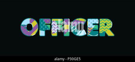 The word POLICE concept written in colorful abstract typography. Vector ...