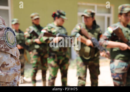 Zeravani, a specialized branch of the Peshmerga soldiers, conduct a ...