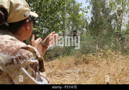 Zeravani, a specialized branch of the Peshmerga soldiers, conduct a ...