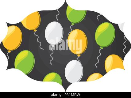arabic frame with balloons pattern over white background, vector ...