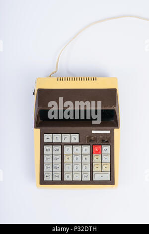 old vintage electronic calculator with russian keyboard from soviet ...