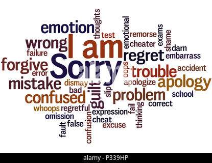 I am Sorry, word cloud concept on white background Stock Photo - Alamy