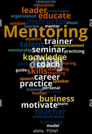 Mentoring, word cloud concept on white background Stock Photo - Alamy
