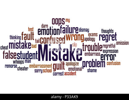 Mistake, word cloud concept on white background Stock Photo - Alamy