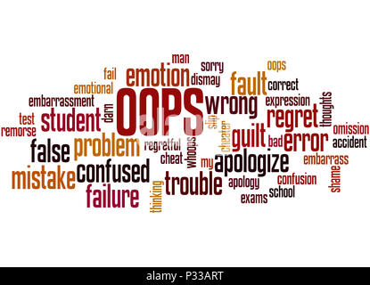OOPS, word cloud concept on white background Stock Photo - Alamy