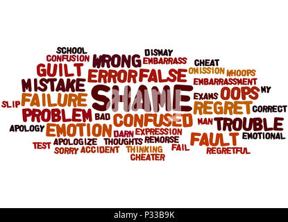 Shame, word cloud concept on white background Stock Photo - Alamy