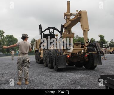 An M1075 palletized load system truck assigned to 15th Transportation ...
