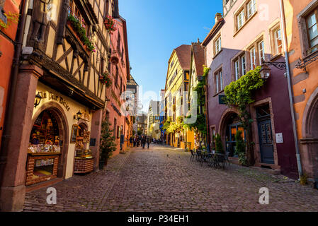 Beautiful countryside of Alsace region- famous "vine route" in France ...
