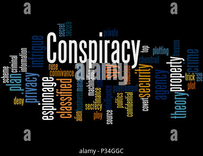Conspiracy, word cloud concept on white background Stock Photo - Alamy