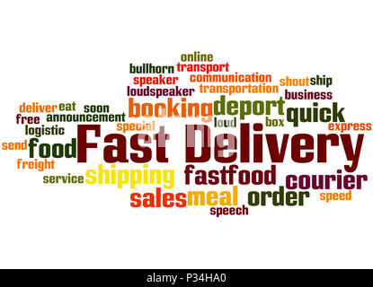 Fast Delivery, word cloud concept on white background Stock Photo - Alamy