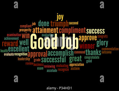 Good Job, word cloud concept on white background Stock Photo - Alamy