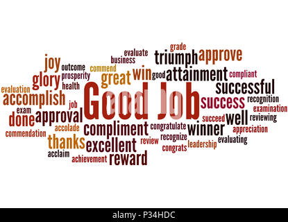 Good Job, word cloud concept on white background Stock Photo - Alamy