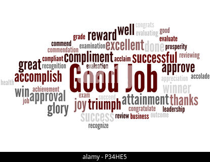 Good Job, word cloud concept on white background Stock Photo - Alamy