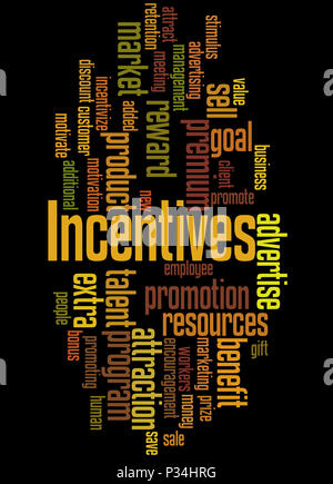 Incentives, word cloud concept on black background Stock Photo - Alamy