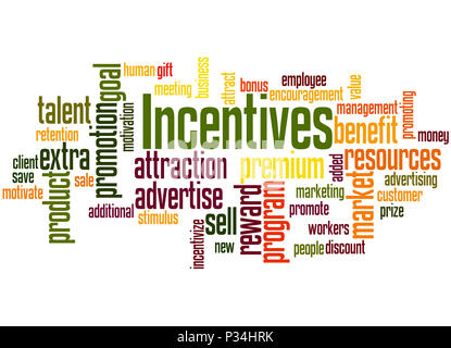 Incentives, word cloud concept on white background Stock Photo - Alamy