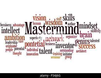 Mastermind, word cloud concept on white background Stock Photo - Alamy