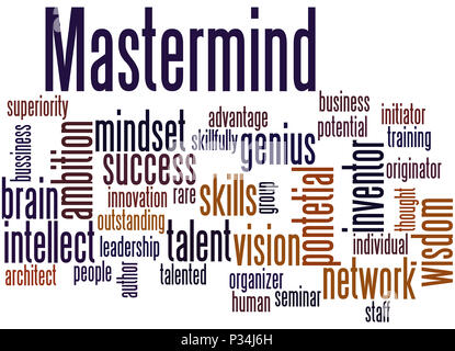 Mastermind, word cloud concept on white background Stock Photo - Alamy
