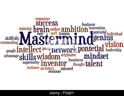 Mastermind, word cloud concept on black background Stock Photo - Alamy