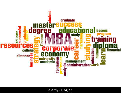MBA, word cloud concept on black background Stock Photo - Alamy