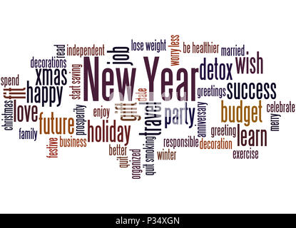 New Year expectations, word cloud concept on white background Stock ...