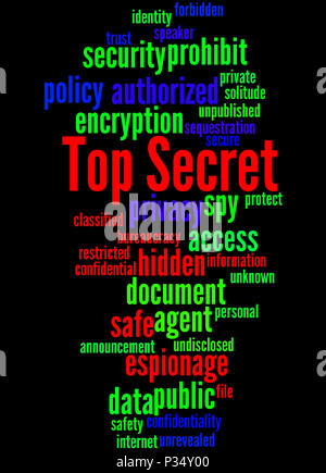 Top Secret, word cloud concept on black background Stock Photo - Alamy