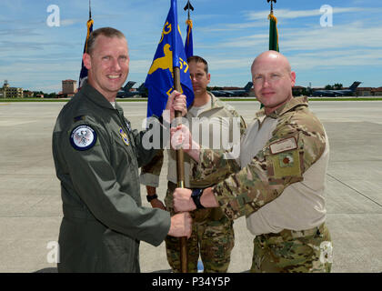 Col. Richard Nelson, 31st Operations Group commander, passes the guidon ...