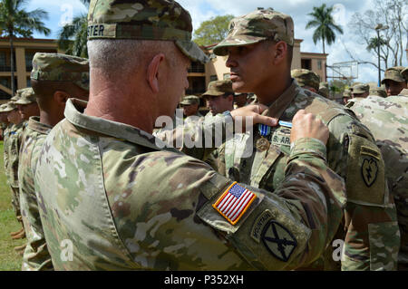 Command Sgt. Major Brian Hester (left), 25th Infantry Division command ...