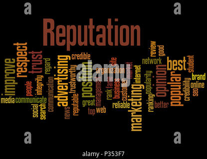Reputation, word cloud concept on white background Stock Photo - Alamy