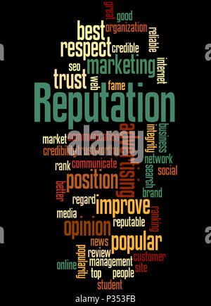 Reputation, word cloud concept on white background Stock Photo - Alamy