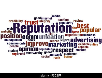 Reputation, word cloud concept on white background Stock Photo - Alamy