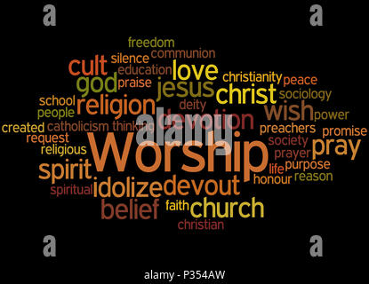 Worship, word cloud concept on white background Stock Photo - Alamy