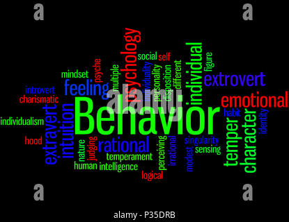 Behavior, word cloud concept on white background Stock Photo - Alamy