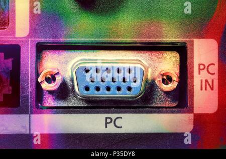 Input and output connectors of the modern TV panel. Hdmi, Lan ...