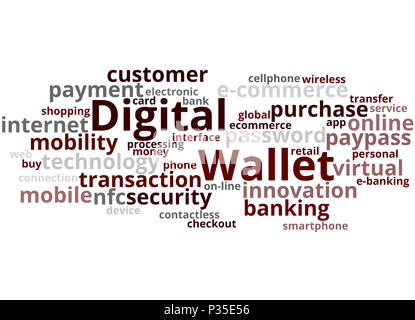 Digital wallet word cloud concept Stock Photo - Alamy