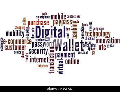 Digital Wallet, word cloud concept on white background Stock Photo - Alamy