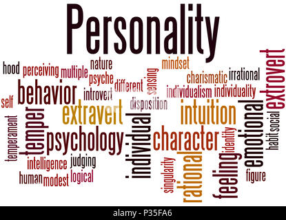Personality, word cloud concept on white background Stock Photo - Alamy