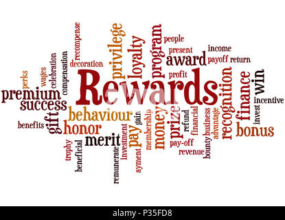 Rewards, word cloud concept on white background Stock Photo - Alamy